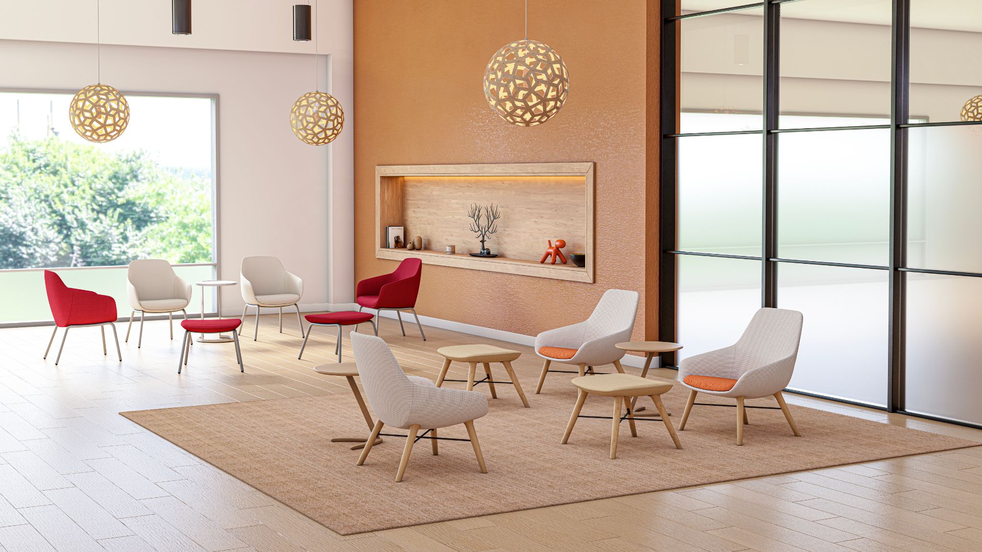 9to5 Seating adds versatile Lilly ottoman to popular lounge series